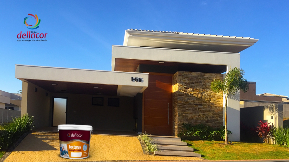 Casa com Textura quartzo branca no Spazio Comendador – Tintas Dellacor